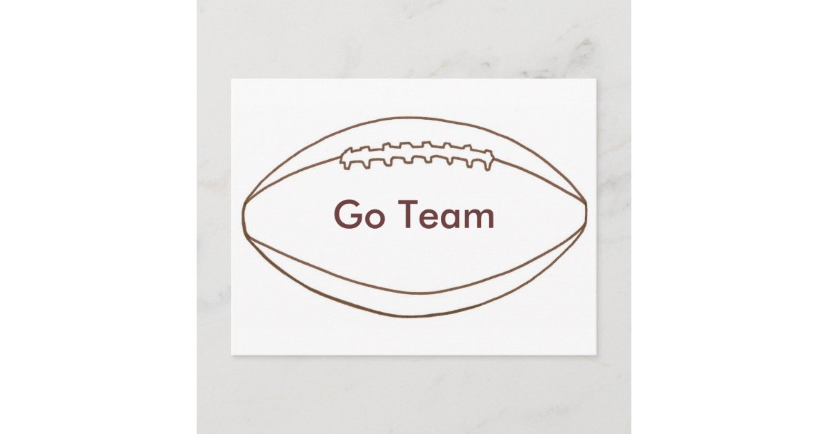 Go Team Custom Football Outline postcards | Zazzle