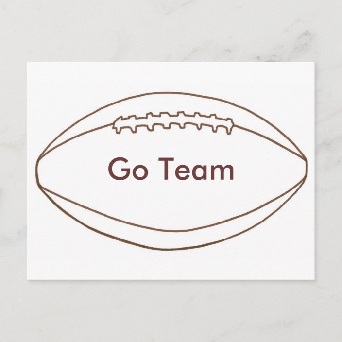 Go Team Custom Football Outline postcards | Zazzle.com
