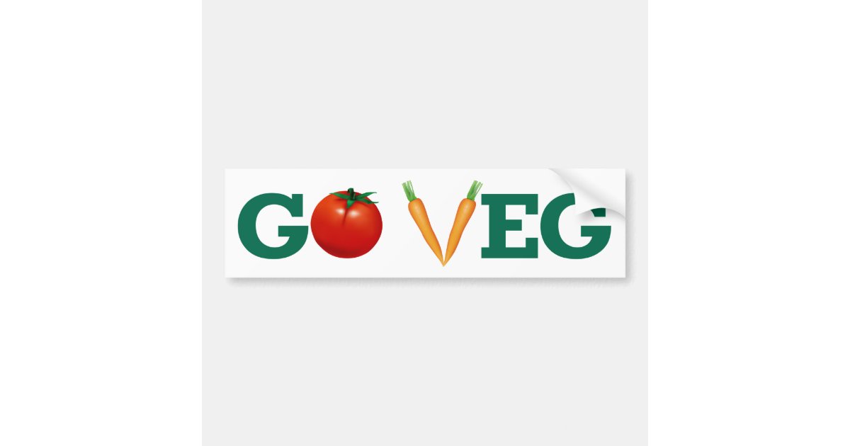 Go Veg Bumper Sticker | Zazzle