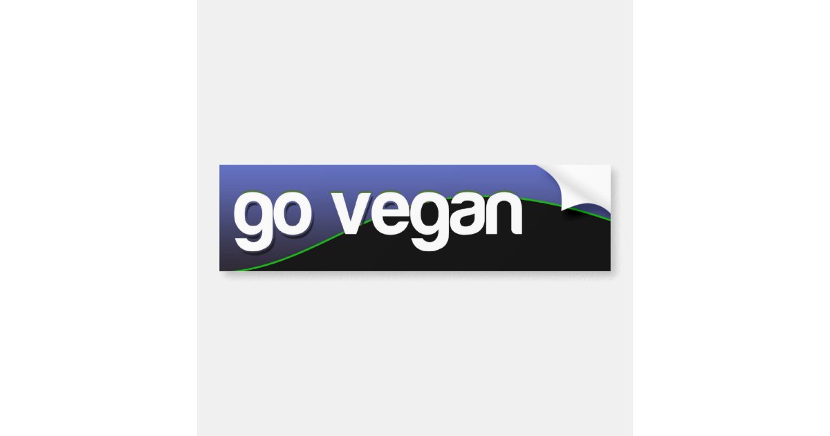 GO VEGAN - blue Bumper Sticker | Zazzle