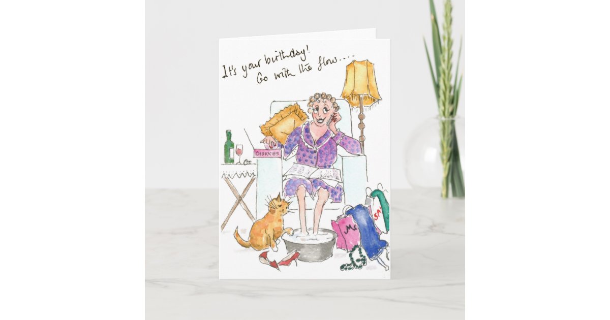 'Go with the Flow' birthday card | Zazzle