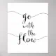 Go with the flow motivation poster | Zazzle