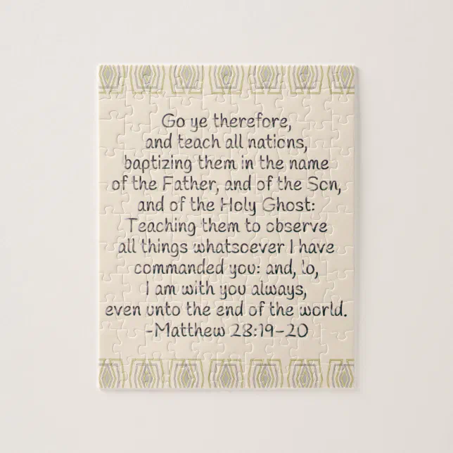 Go Ye Therefore and Teach All Nations Jigsaw Puzzle | Zazzle