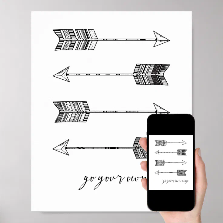 Go Your Own Way Arrow Print | Zazzle