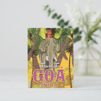 Goa India vintage travel poster Postcard | Zazzle