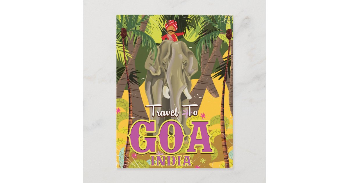 Goa India vintage travel poster Postcard | Zazzle