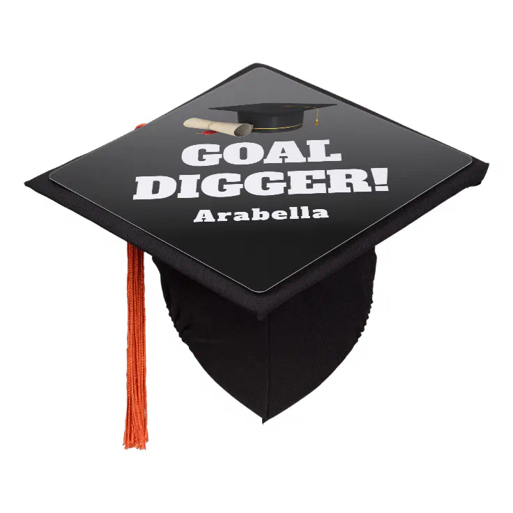 Goal Digger | Mortarboard and Diploma Graduate Graduation Cap Topper ...
