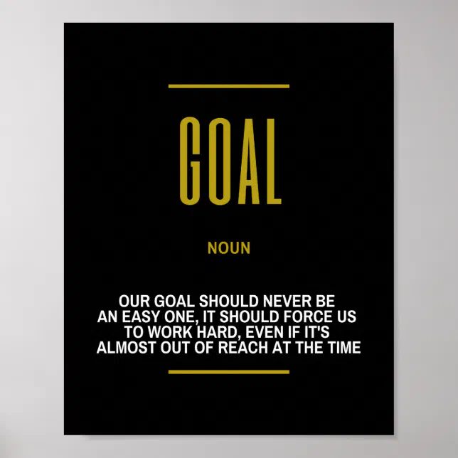 Goal Inspirational Quote On Success Poster | Zazzle