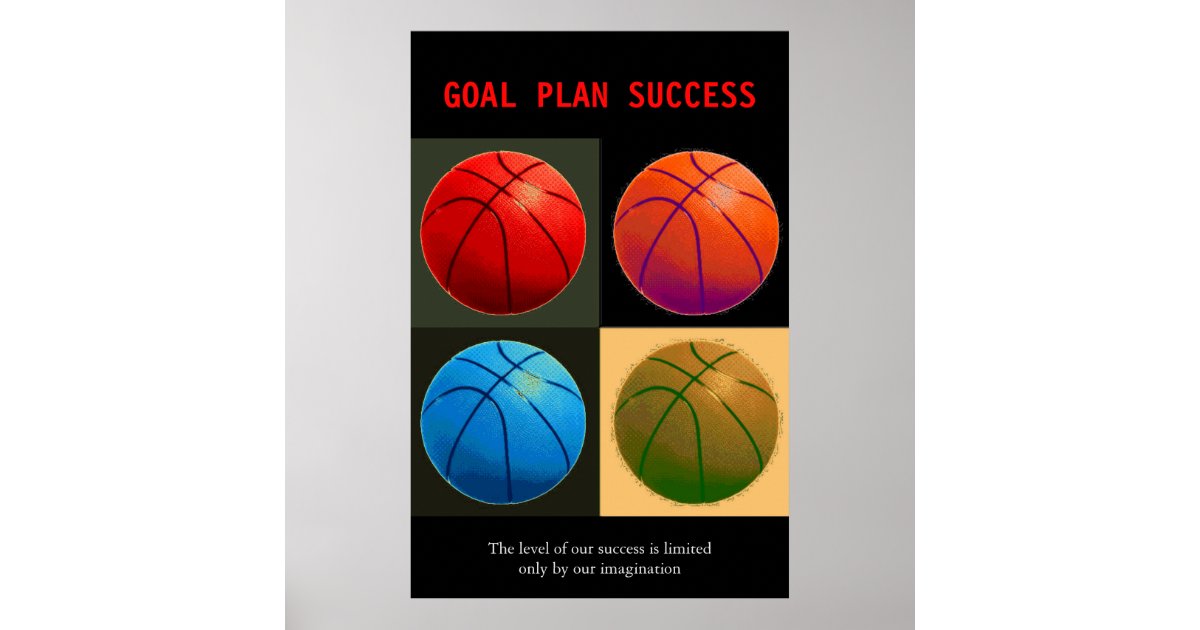 Goal Plan Success Basketball Sport Pop Art Poster | Zazzle