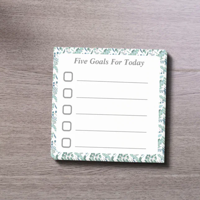 Goal Setting Checklist Foliage Sticky Post-it Notes | Zazzle