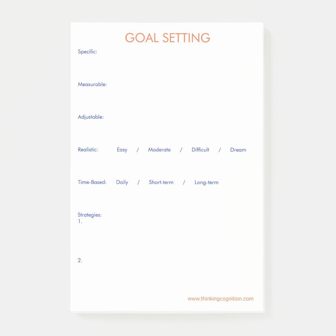 Goal Setting Post-it Notes | Zazzle