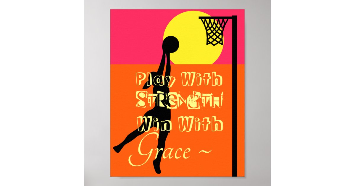 Goal Shooter Motivational Netball Quote Poster | Zazzle.com