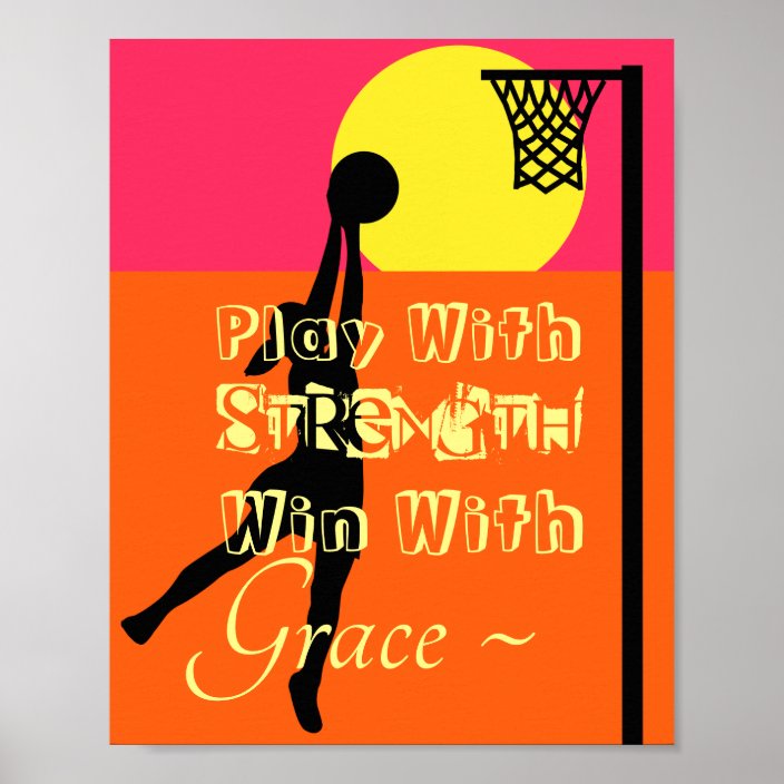 Goal Shooter Motivational Netball Quote Poster | Zazzle.com