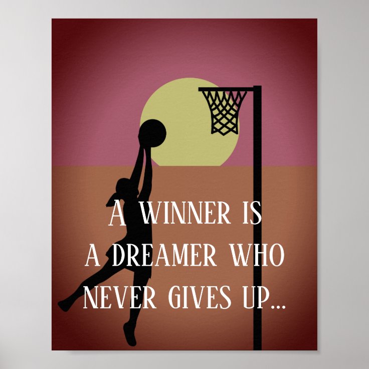 Goal Shooter Motivational Quote Netball Poster | Zazzle