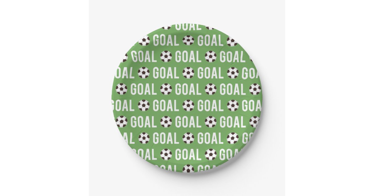Goal Soccer Ball Birthday Party Supplies Plates | Zazzle