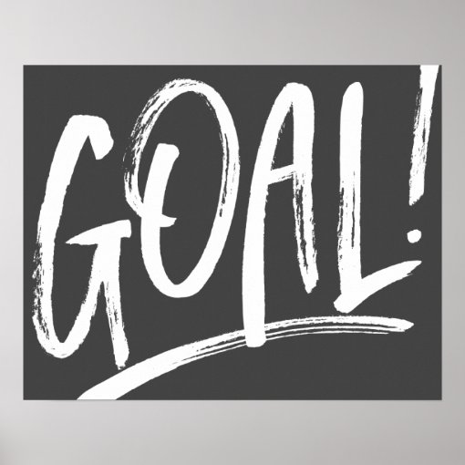 Goal! soccer hockey gray sports art poster | Zazzle
