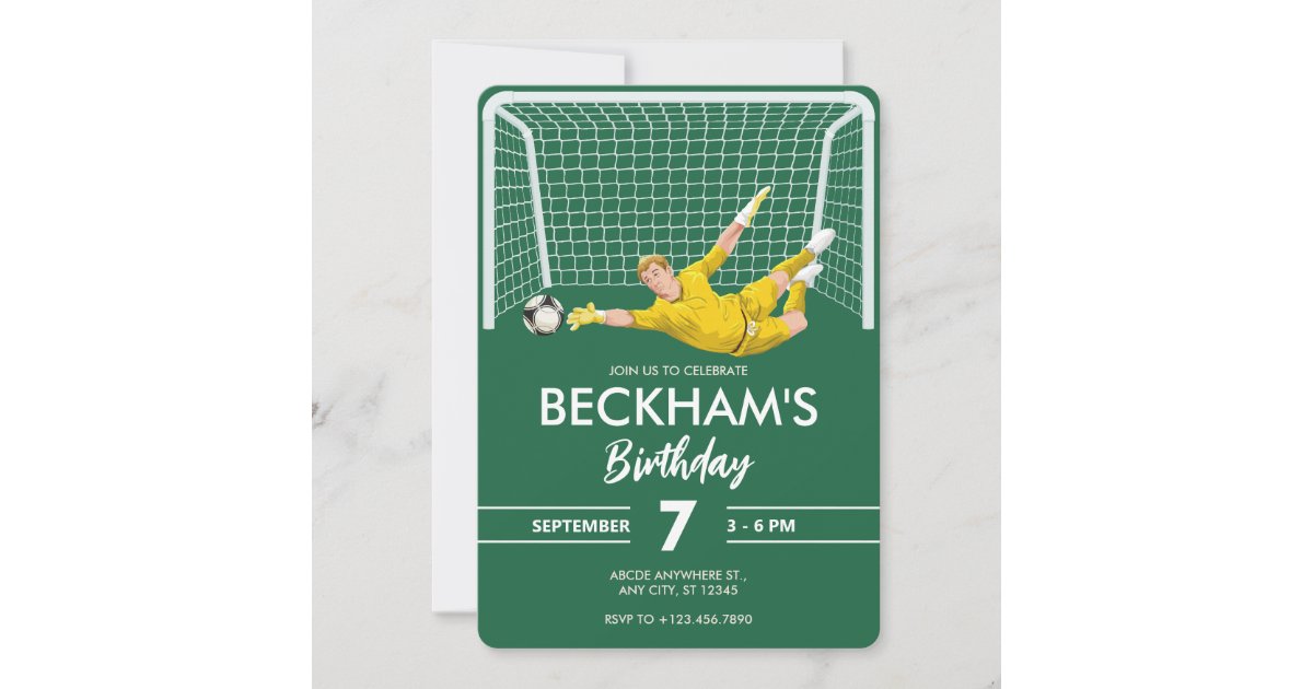Goalkeeper soccer invitation | Zazzle