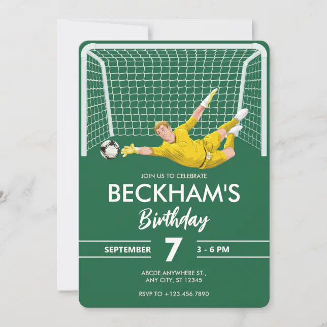 Goalkeeper soccer invitation | Zazzle
