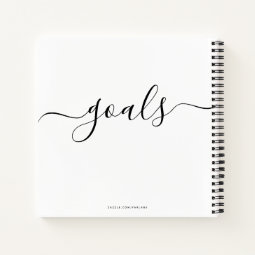 Goals: Modern Calligraphy Minimal Typography Ideas Notebook | Zazzle