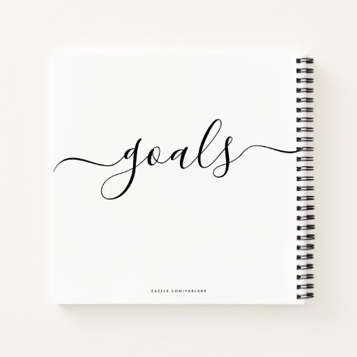 Goals: Modern Calligraphy Minimal Typography Ideas Notebook | Zazzle