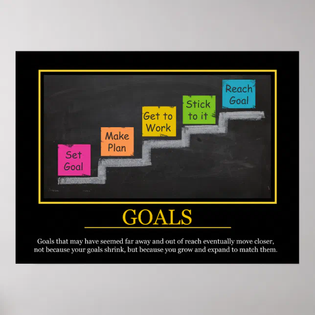 GOALS - Motivational Print for Kids | Zazzle