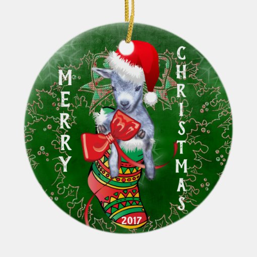 GOAT Adorable Pygmy Goat Baby Christmas Ceramic Ornament | Zazzle