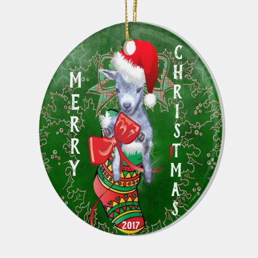 GOAT Adorable Pygmy Goat Baby Christmas Ceramic Ornament | Zazzle