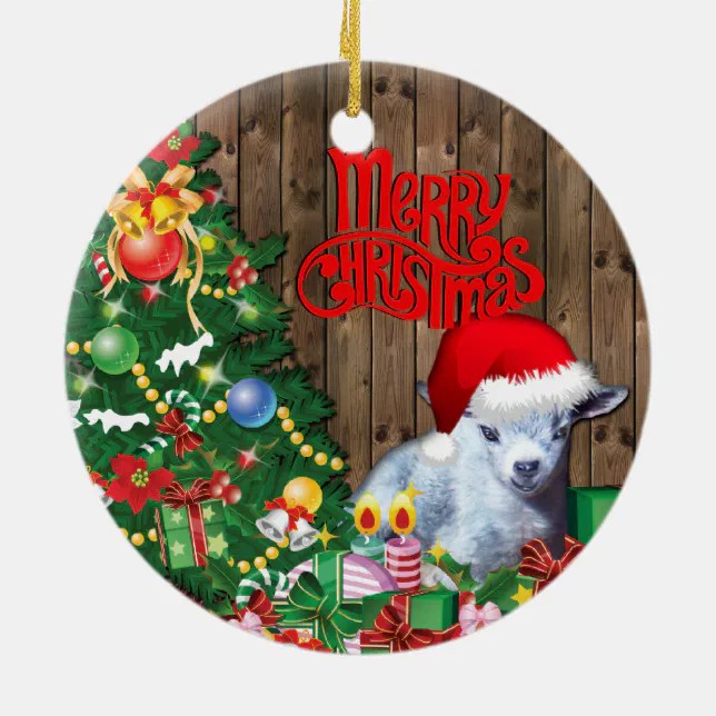GOAT Adorable Pygmy Goat Baby Christmas Ceramic Ornament | Zazzle