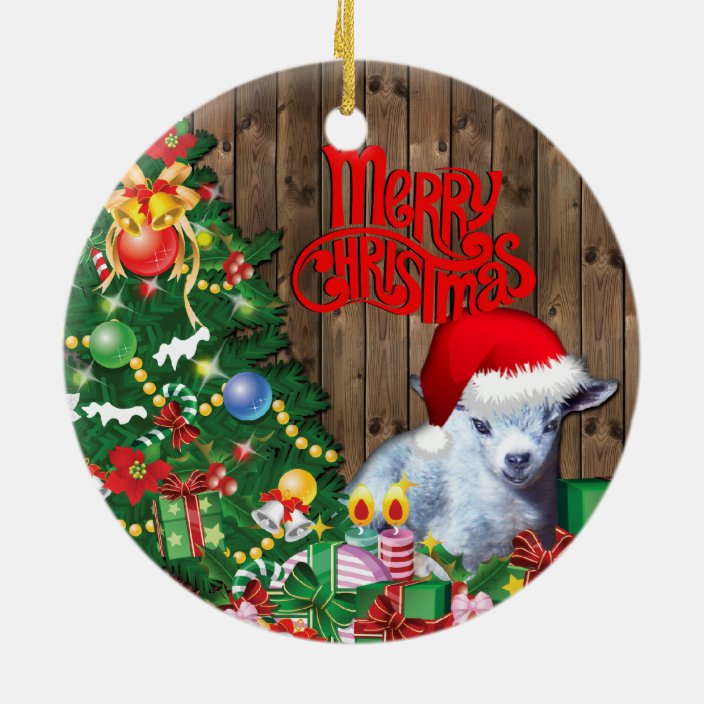 GOAT Adorable Pygmy Goat Baby Christmas Ceramic Ornament | Zazzle.com