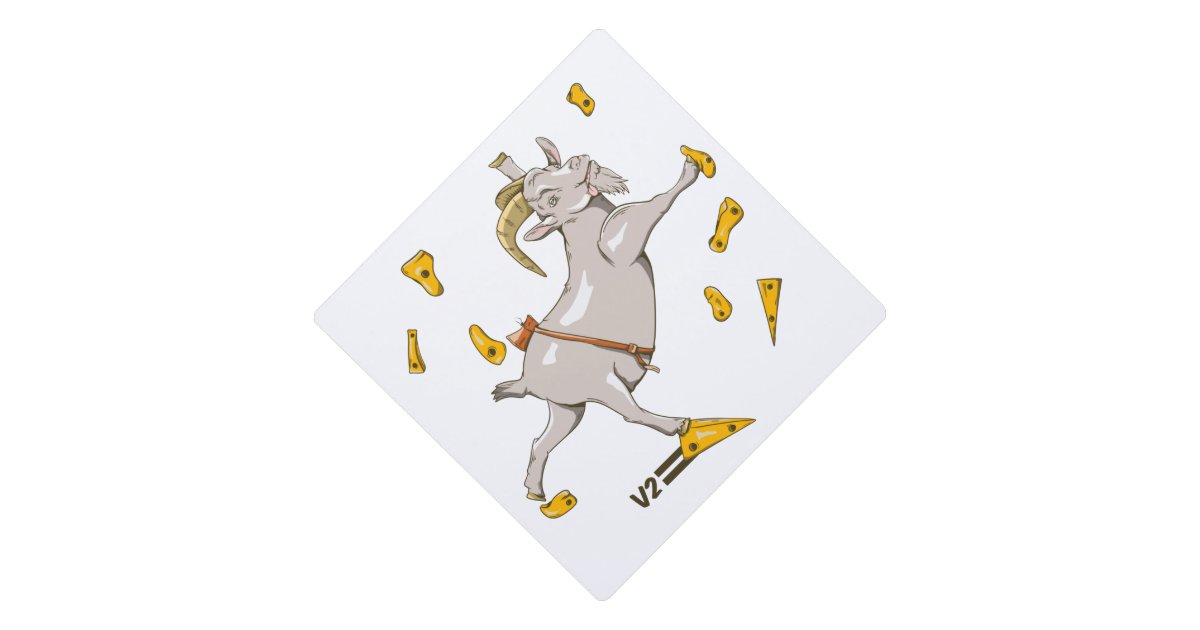 Goat at a climbing gym graduation cap topper | Zazzle