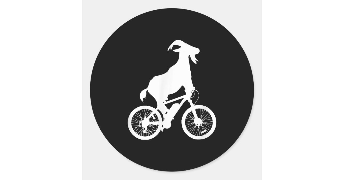 Goat Bicycle Rider Funny Goat Lover Graphic Classic Round Sticker | Zazzle
