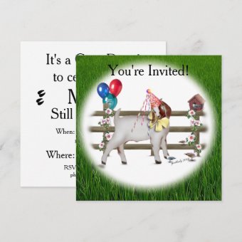 Goat Birthday Party Invitation | Zazzle