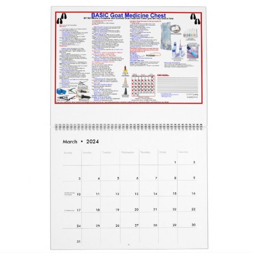 Goat Calendar GoatPedia Goat Owner's Guide | Zazzle