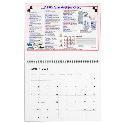 Goat Calendar GoatPedia Goat Owner's Guide | Zazzle