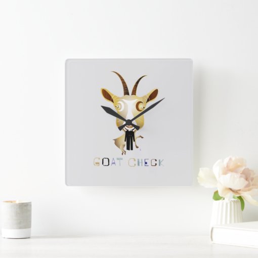 Goat Check – ZooDo Illustration Square Wall Clock | Zazzle