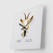 Goat Check – ZooDo Illustration Square Wall Clock | Zazzle