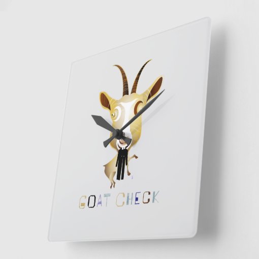 Goat Check – ZooDo Illustration Square Wall Clock | Zazzle
