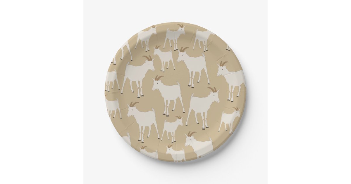 Goat Farm Animal Pattern Paper Plates | Zazzle