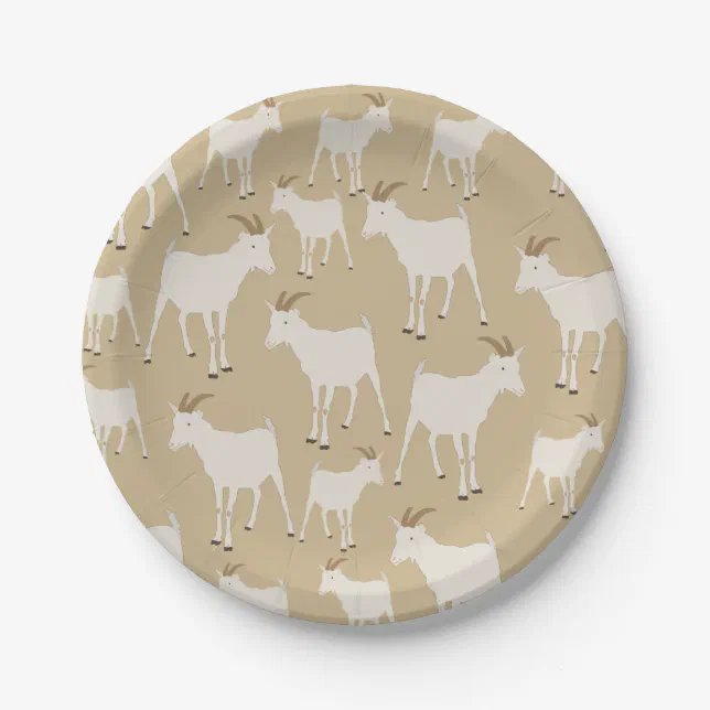 Goat Farm Animal Pattern Paper Plates | Zazzle