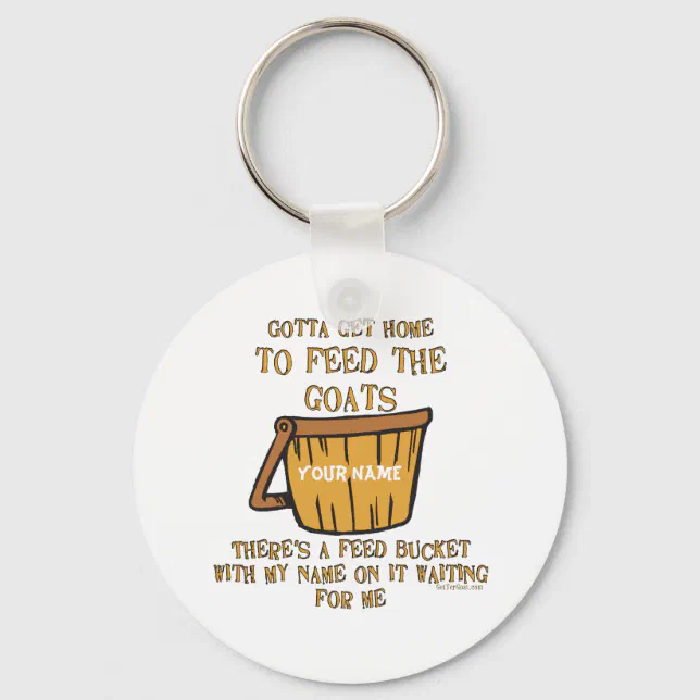 Goat Feed Bucket KeyChain | Zazzle