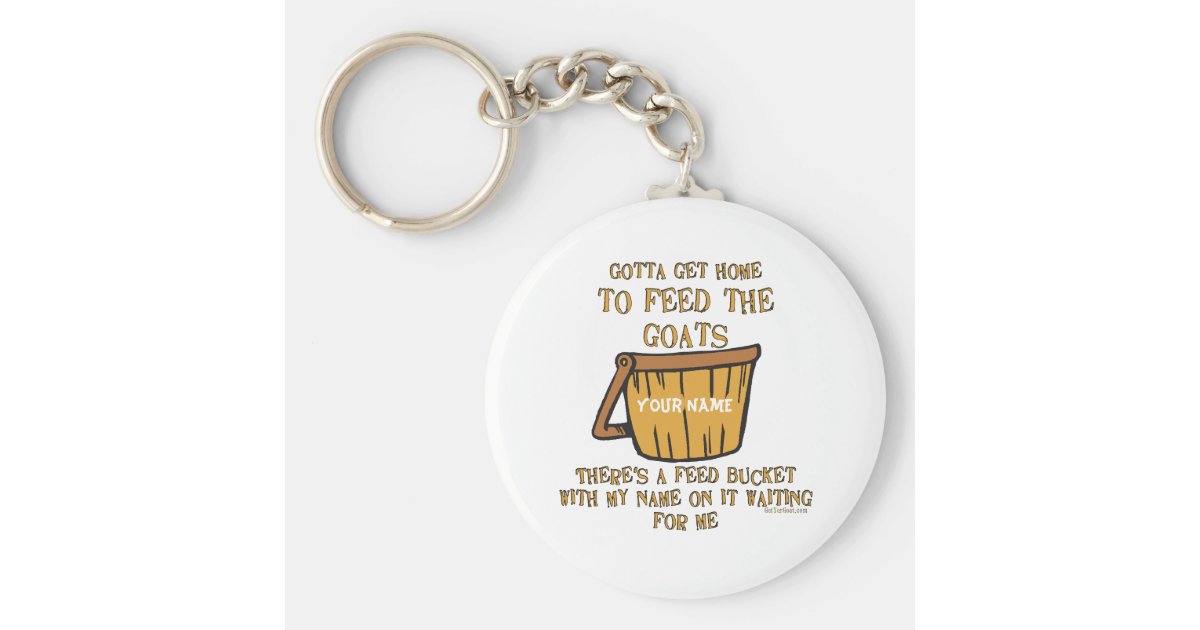 Goat Feed Bucket KeyChain | Zazzle