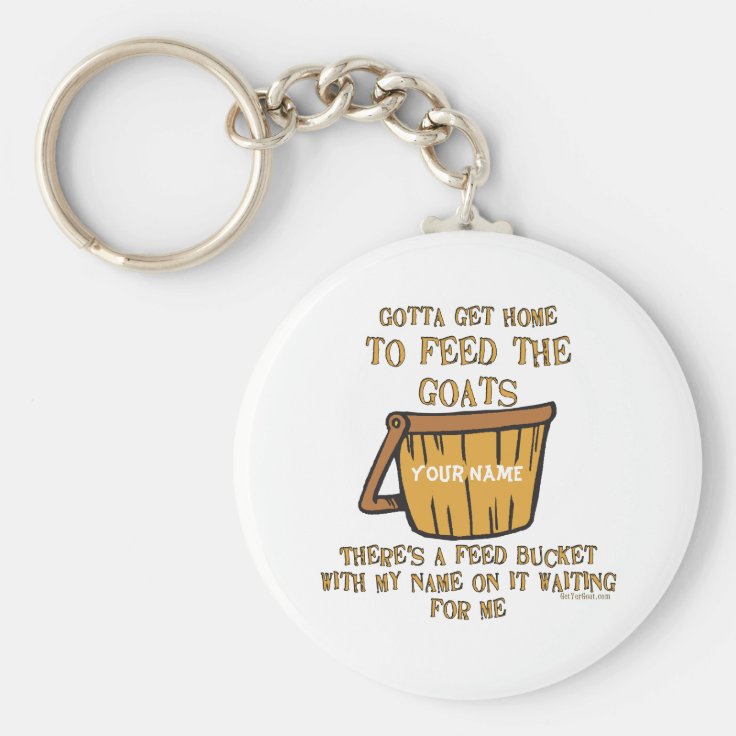 Goat Feed Bucket KeyChain | Zazzle