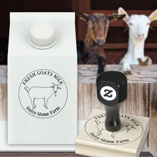 Goat Hand Drawn Business Rubber Stamp | Zazzle