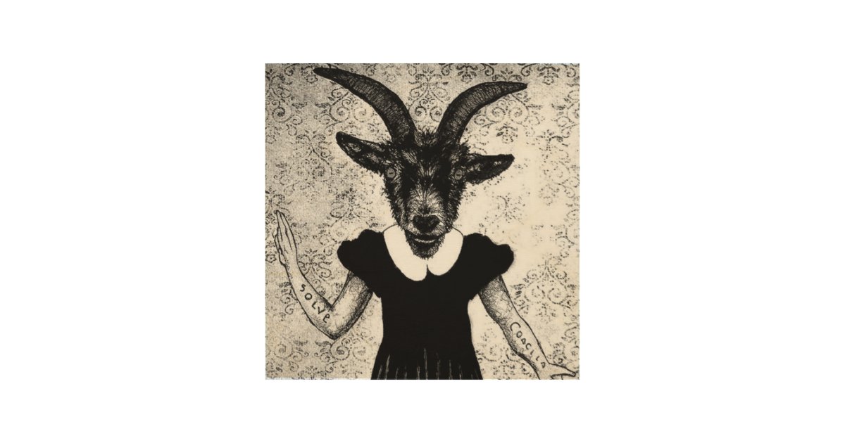 Goat Head 8"x8" Wood Wall Art | Zazzle