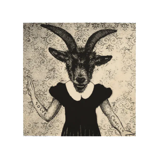 Goat Head 8"x8" Wood Wall Art | Zazzle