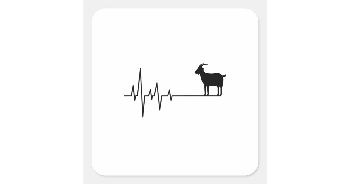 Goat Heartbeat Square Sticker | Zazzle