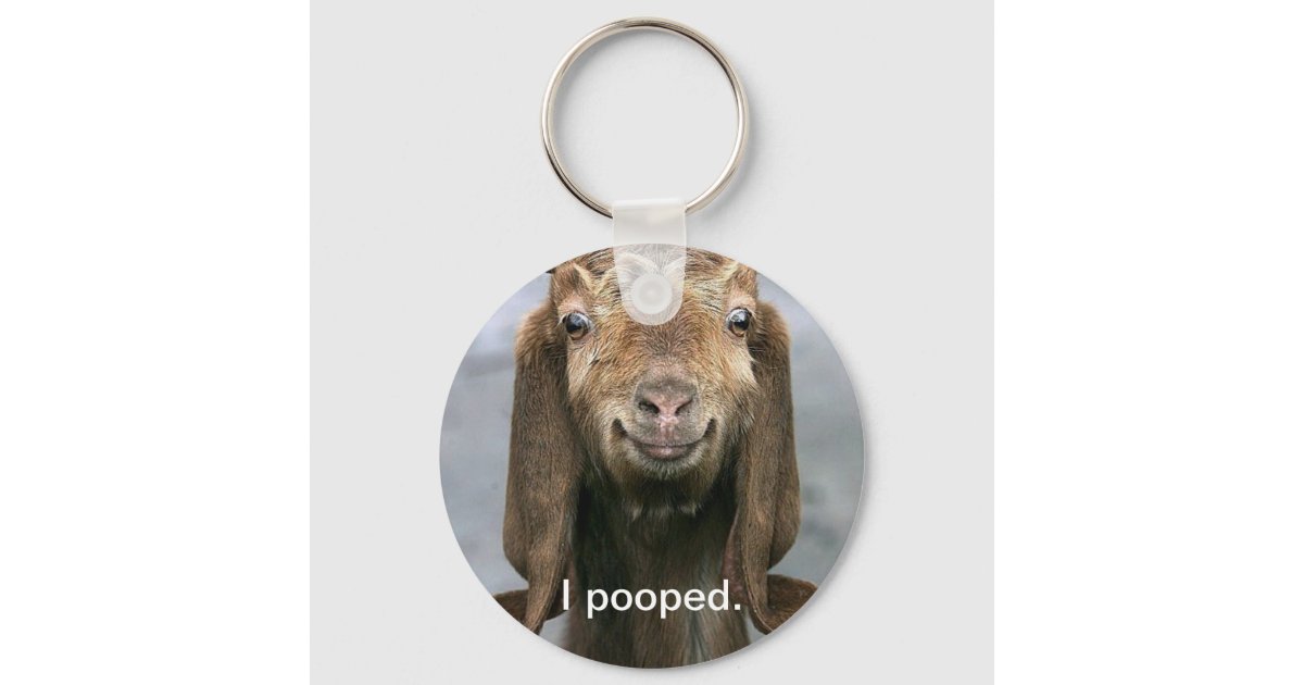 Goat pooping keychain | Zazzle