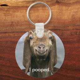 Goat pooping keychain | Zazzle