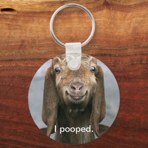 Goat pooping keychain | Zazzle