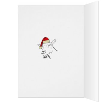 Goat wearing a Santa Hat illustration | Zazzle